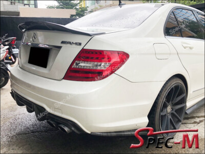 FOR 2008-14 BENZ W204 C63 4DR SEDAN CARBON FIBER DUCKBILL TRUNK SPOILER ...