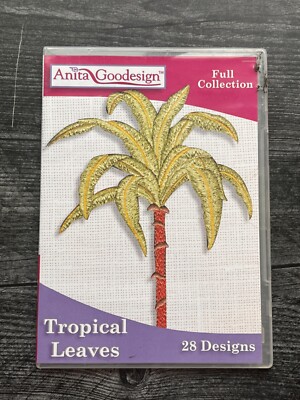 Anita Goodesigns machine embroidery design CD Tropical Leaves 28 ...