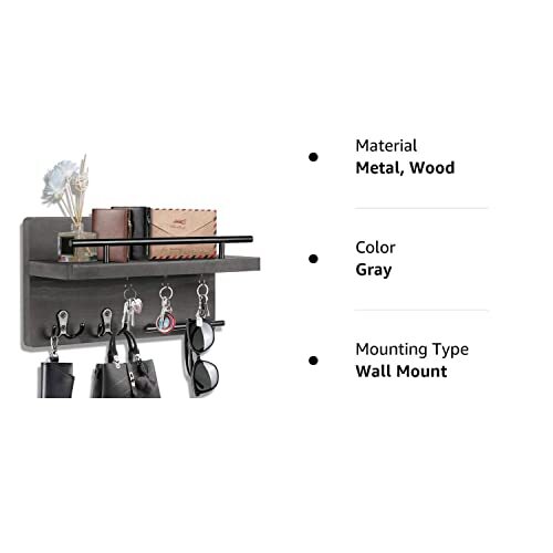 OurWarm Key Holder for Wall Decorative with 5 Key Hooks Wall Mounted ...