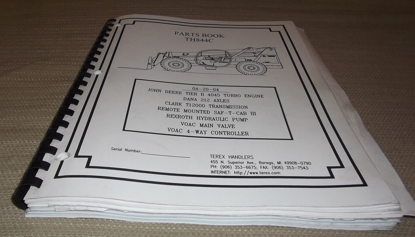TEREX HANDLER TH844C TELEHANDLER FORKLIFT PARTS MANUAL BOOK CATALOG | eBay