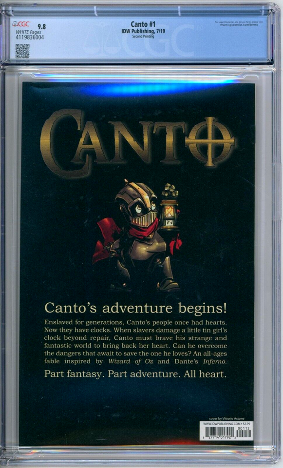 Canto 1 CGC Graded 9.8 NM/MT 2nd Printing IDW 2019 | eBay