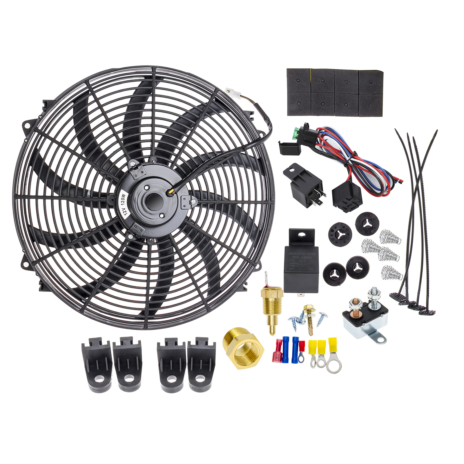 Universal 16 inch 12V 3500FCM 120W Electric Cooling Fan Thermo Fan ...