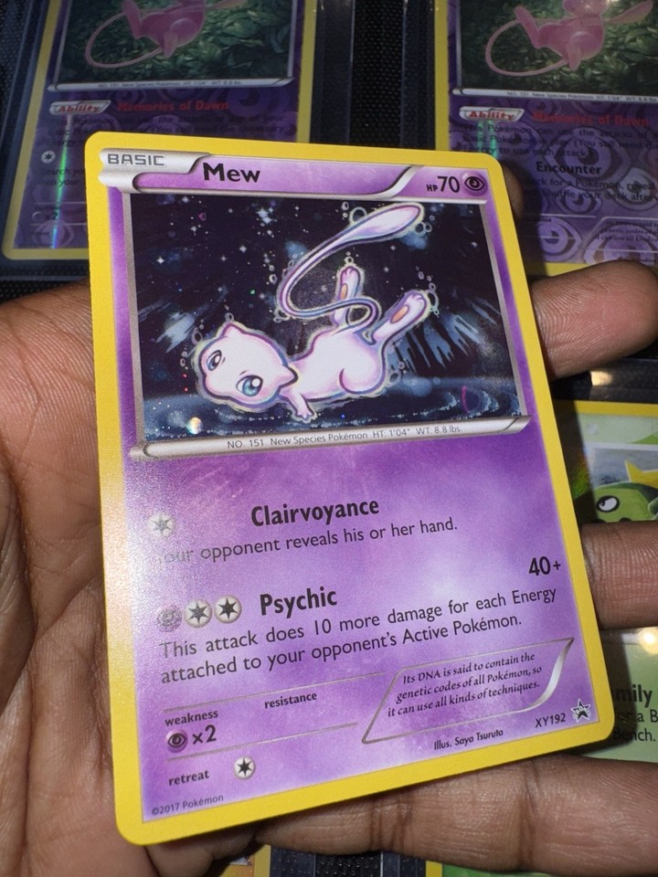 Pokemon Mew XY192 Black Star Promo Cosmos Holo HD GALAXY SWIRL RARE LP ...