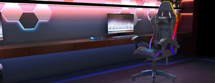 Gaming Chair with LED Gaming Chair Gamer Chairs RGB Light Lighting ...