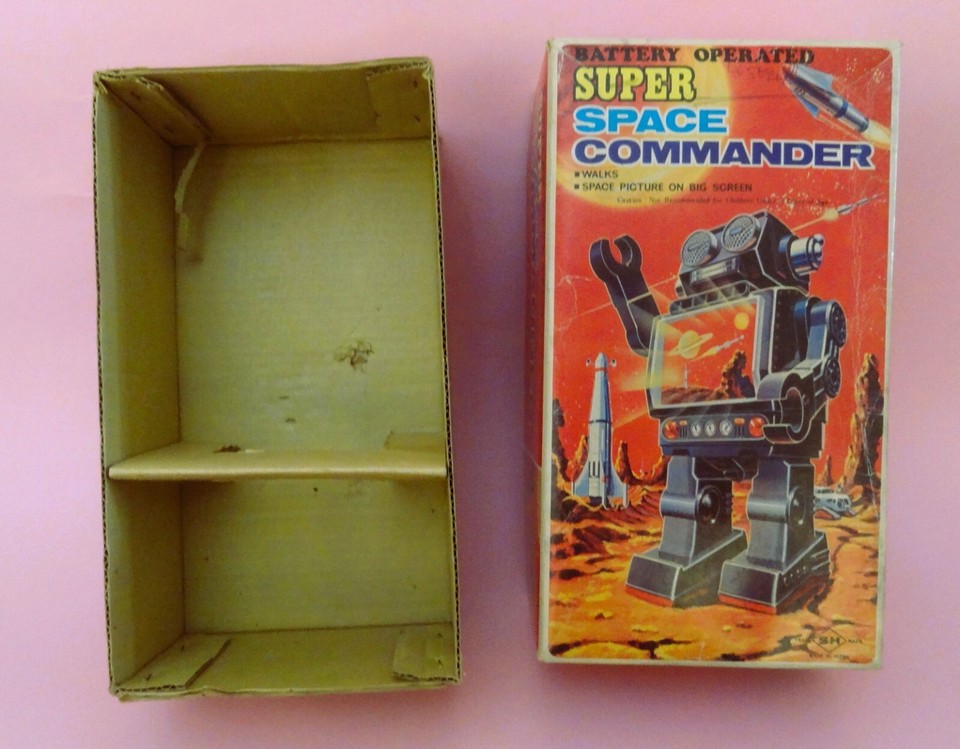 Vtg RARE! SUPER SPACE COMMANDER ROBOT TOY B/OP BOXED by HORIKAWA JAPAN ...