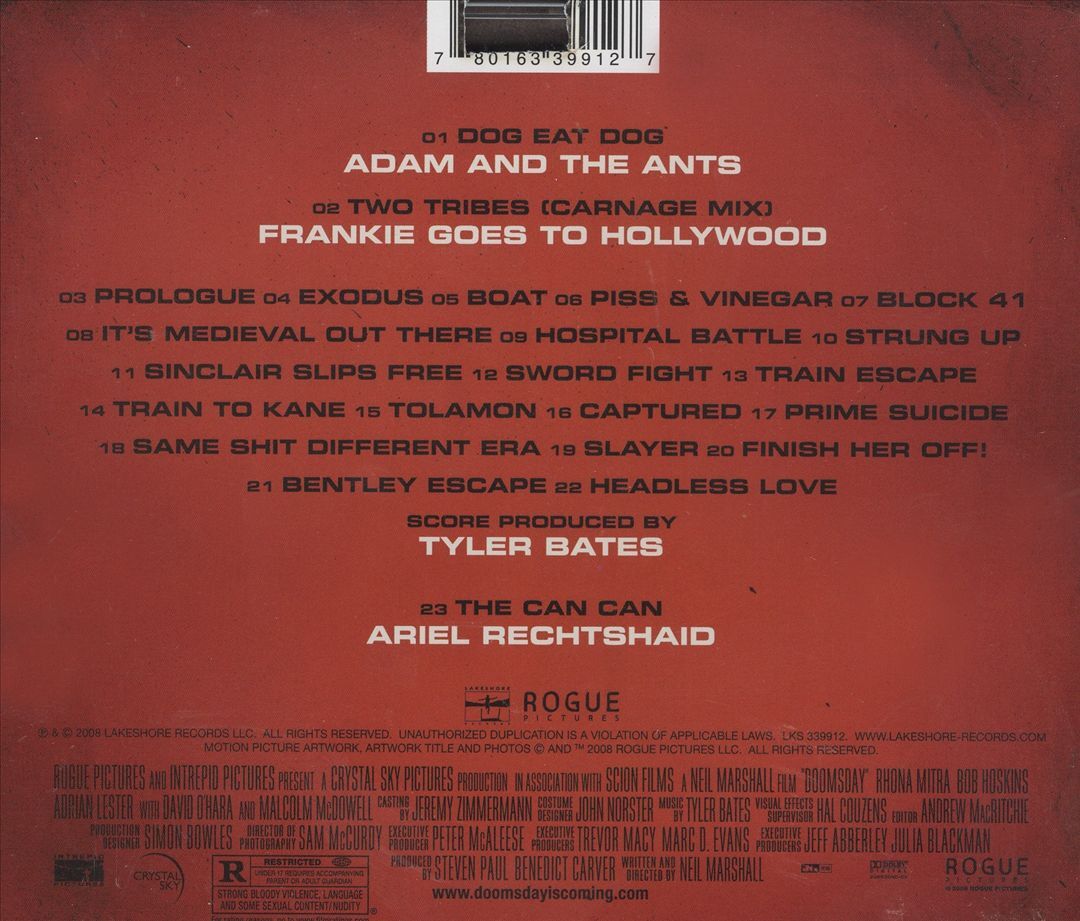 TYLER BATES DOOMSDAY [ORIGINAL MOTION PICTURE SOUNDTRACK] NEW CD ...