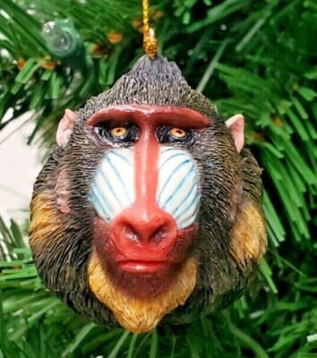 MONKEY HEAD MANDRILL CHRISTMAS ORNAMENT 2.5" SLAVIC TREASURES | eBay