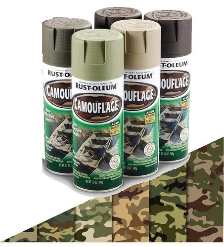 Camouflage Ultra Flat Non-Reflective Camo Spray Kit 5 Camo Colours Rust ...