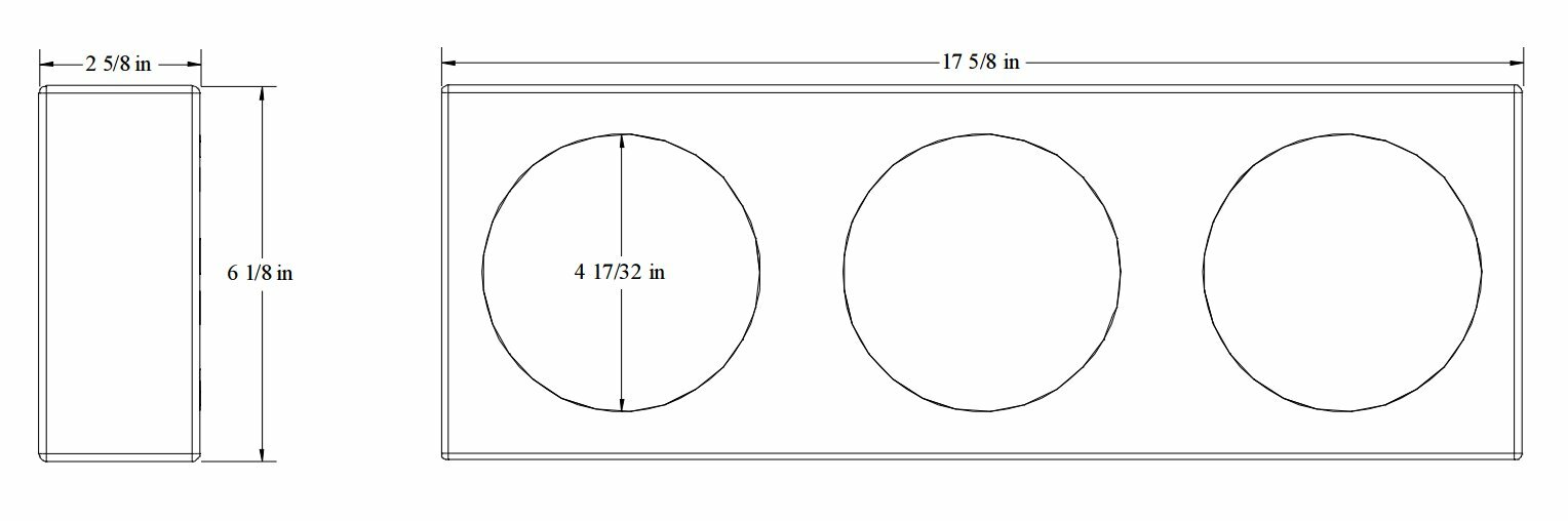 Triple 4" Round Tail Light Box Light Bar Housing for Truck or Trailer P ...