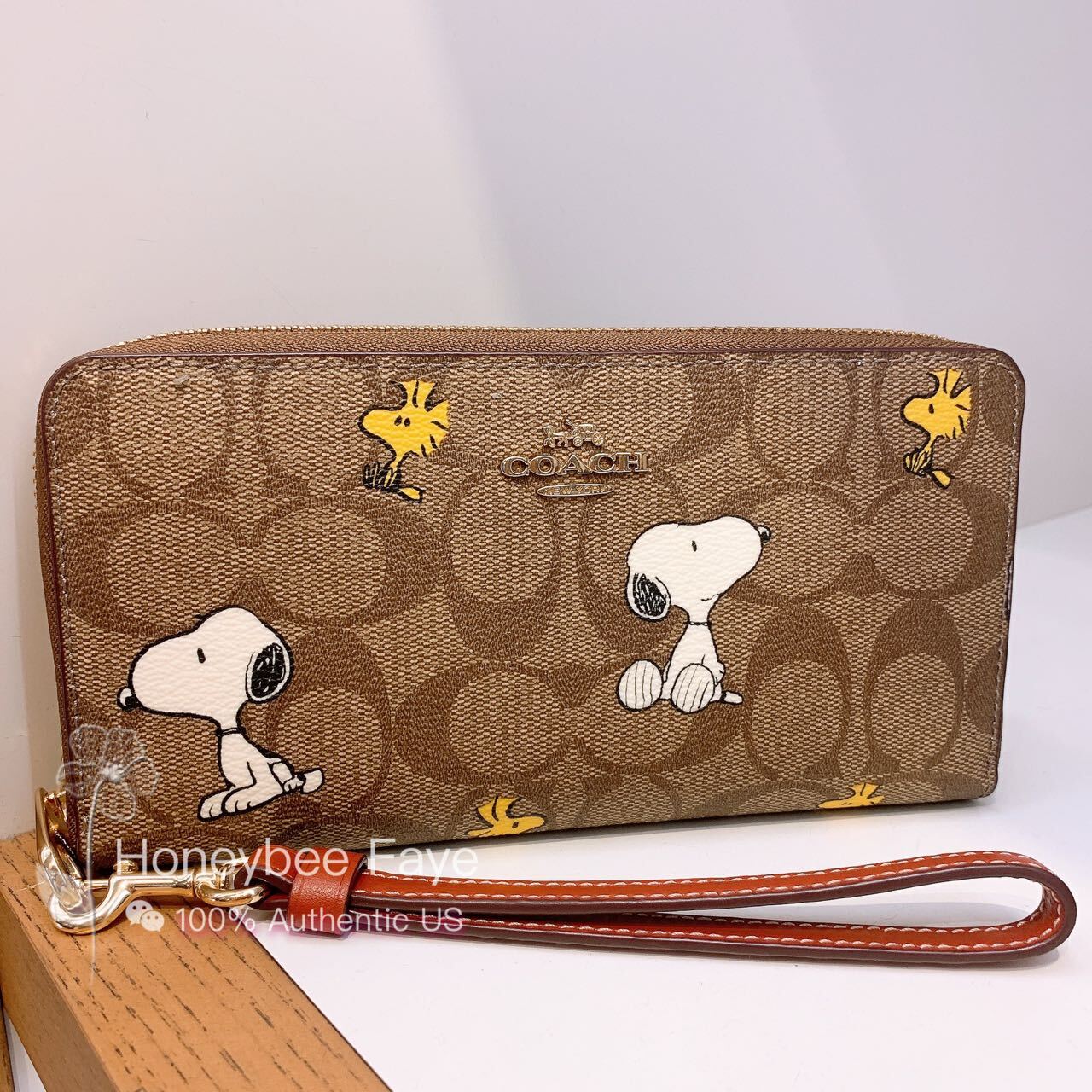NWT Coach X Peanuts Long Zip Around Wallet With Snoopy Woodstock ...