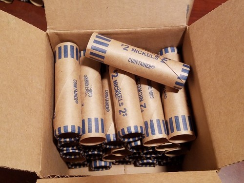 25 Coin-Tainer Paper Nickel Wrappers. Pre-Crimped End Shotgun Rolls ...