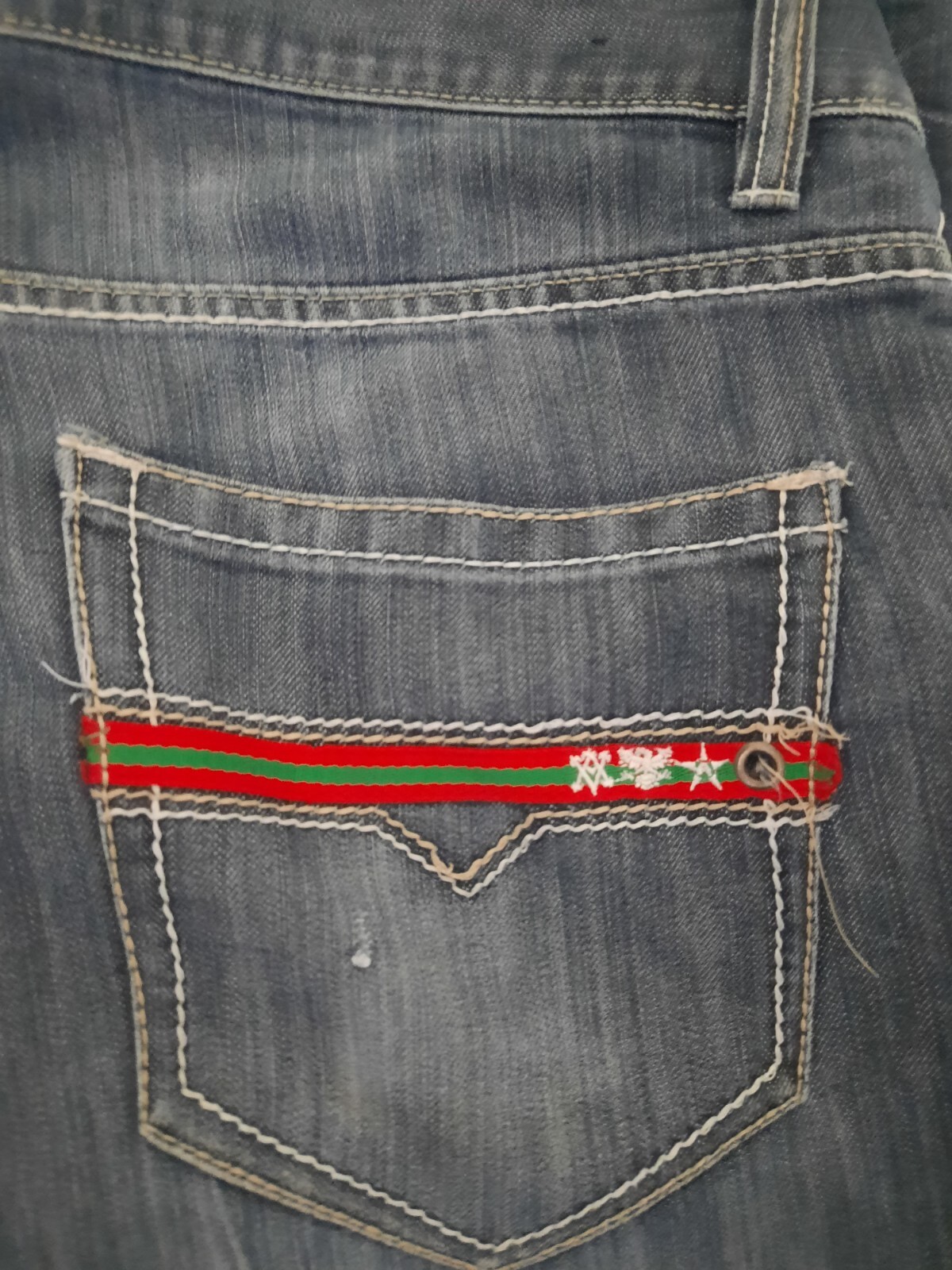 Avirex Jeans 38 34 33 Dark Wash Faded Embroidered Denim Blue Jeans ...