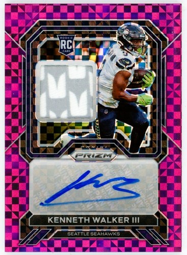 KENNETH WALKER III 2022 Panini Prizm Purple Power Rookie RC Auto Patch ...