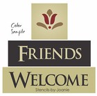 Stencil Friends Welcome Folk Art Tulip Block Topper Country Primitive ...