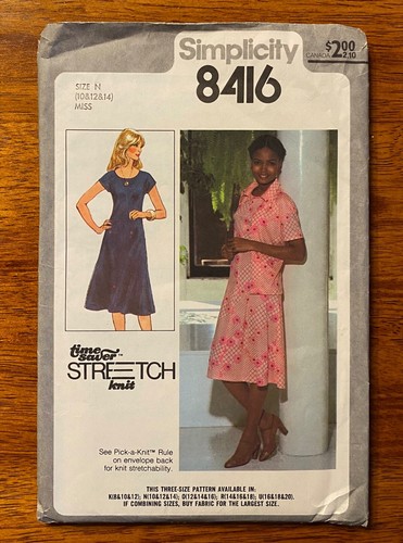 Vintage 70’s Simplicity Pattern # 8416 Dress/Unlined Jacket Sz 10-14 ...