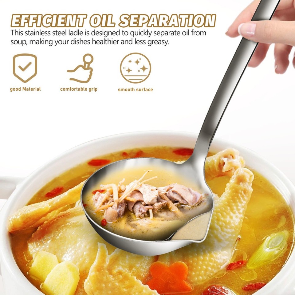 Metal Ladle Stainless Steel Fat Separator with Holes for Draining ...