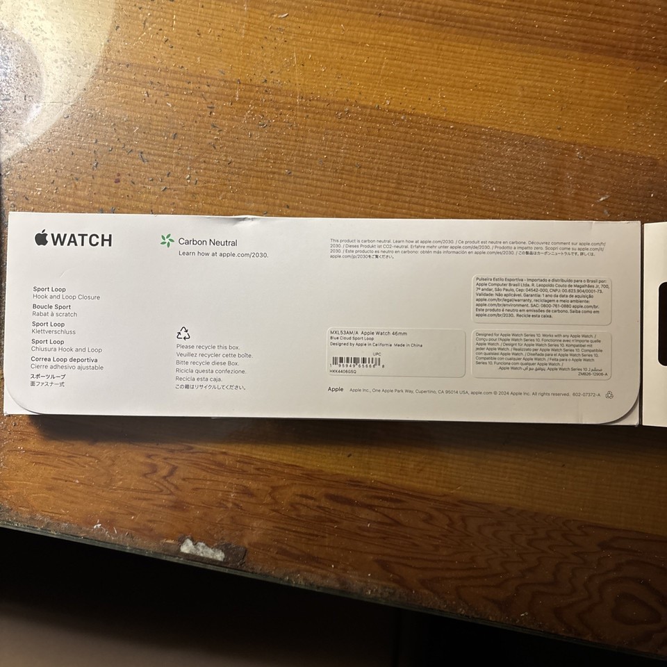 Unused OEM Blue Cloud Apple Watch Sport Loop Band 46mm MXL53AM/A | eBay