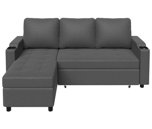 Gunji L-Shaped Corner Sofa Bed 3 Seater Pull Out Sleeper Sofa with ...