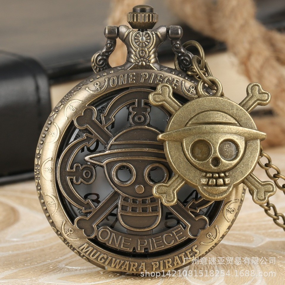 One Piece Acc Pocket Watch with Skull Quartz Pirate Luffy Men Women ...