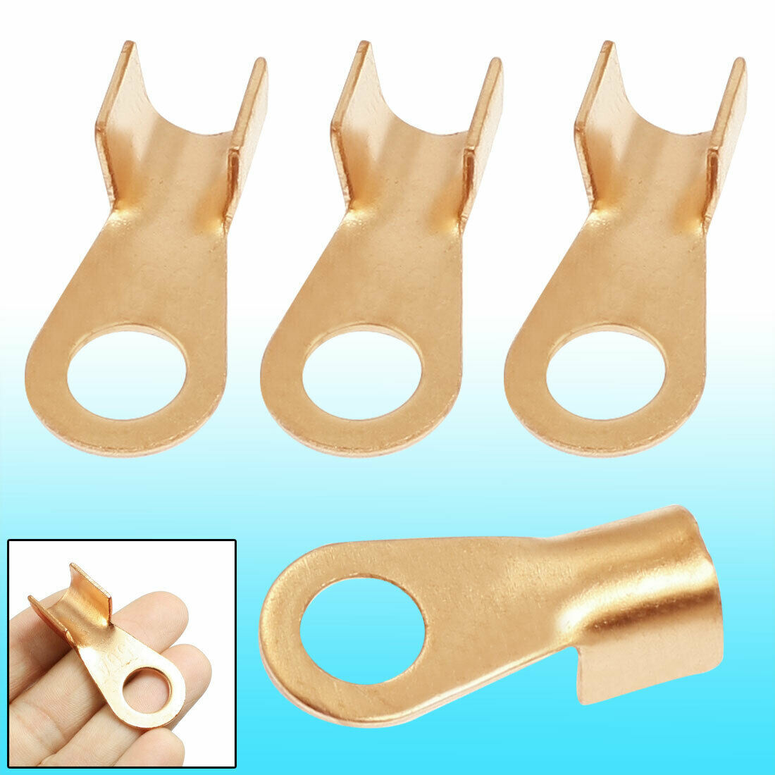 4 Pcs Non Insulated 10.5mm Stud Copper Ring Terminals Wire Connectors ...