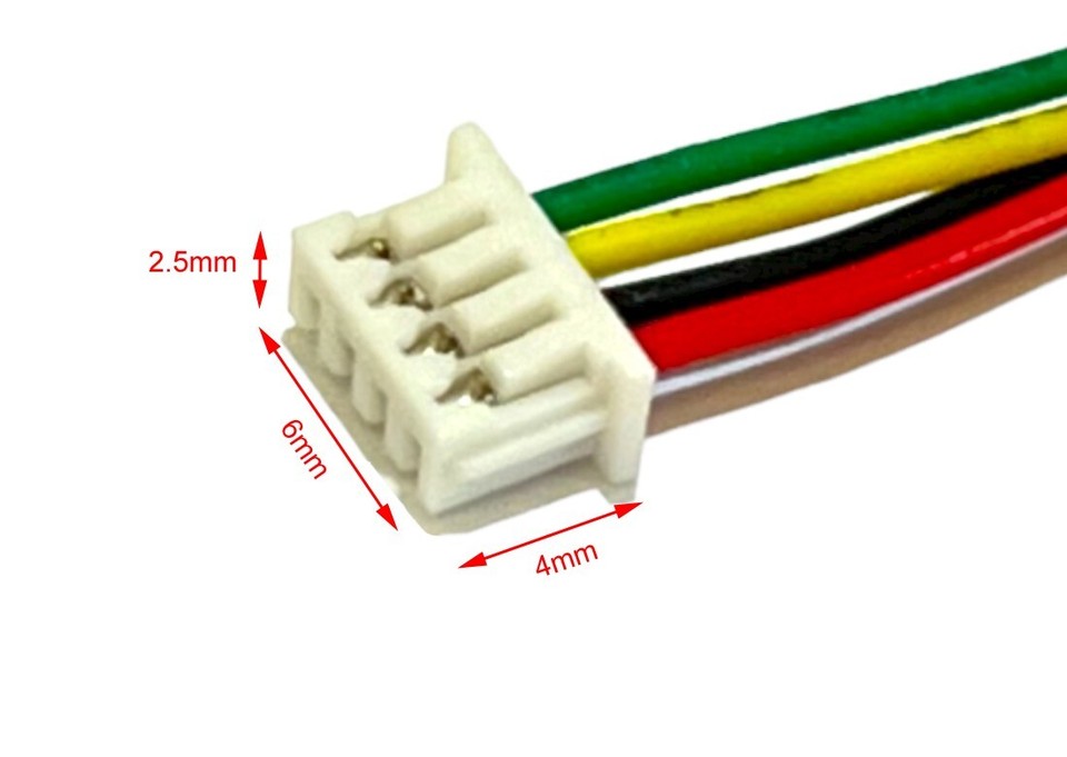 1.25mm mini micro 4-pin male female connector housing socket wire 150mm ...