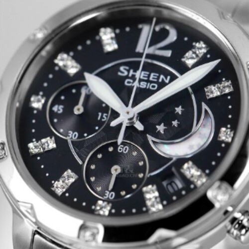 CASIO Sheen Waterproof Stainless Steel Strap Women's Watch SHE-5017D ...