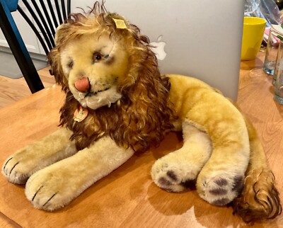 60S STEIFF ORIG LEO LION GERMANY EAR TAG NAME TAG EXCELLENT VTG ...