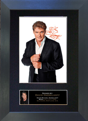 DAVID HASSELHOFF Mounted Signed Photo Reproduction Autograph Print A4 ...