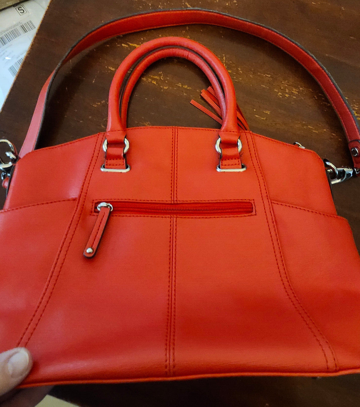 clean & bright Orange Purse, lotsa pockets, CLEAN, LG… - Gem