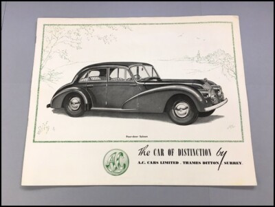 1947 1950 1953 AC 2-litre Vintage Original Car Sales Brochure Catalog ...