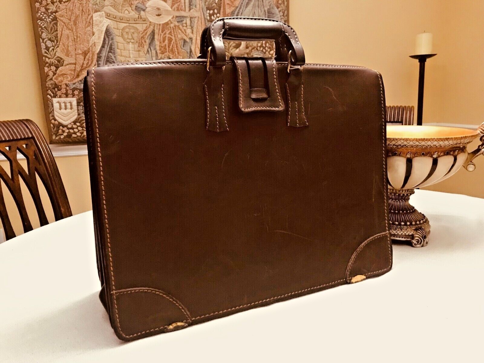 PRESTO Thick Belting Leather Lawyer / Doctor / Scholar Briefcase - Made ...