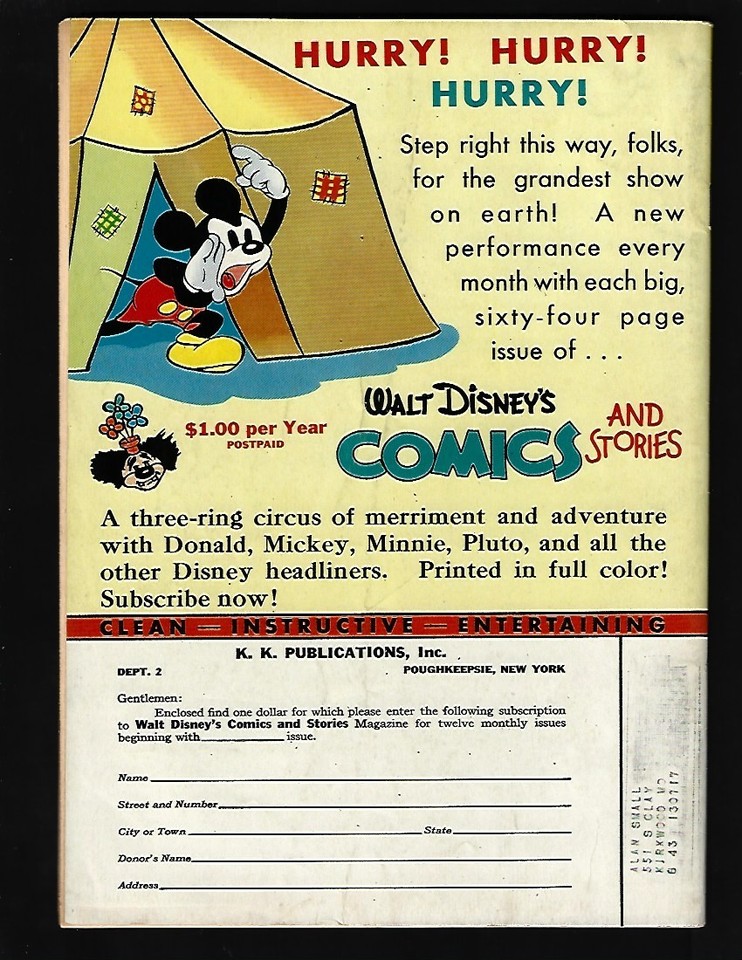 Walt Disney's Comics #29 FN Donald Duck Huey Dewey & Louie Mickey Mouse ...