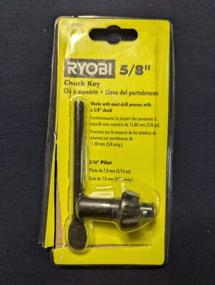 Ryobi 5/8 IN METAL CHUCK KEY 5/16 In Pilot T Handle Drill Accessory NEW ...