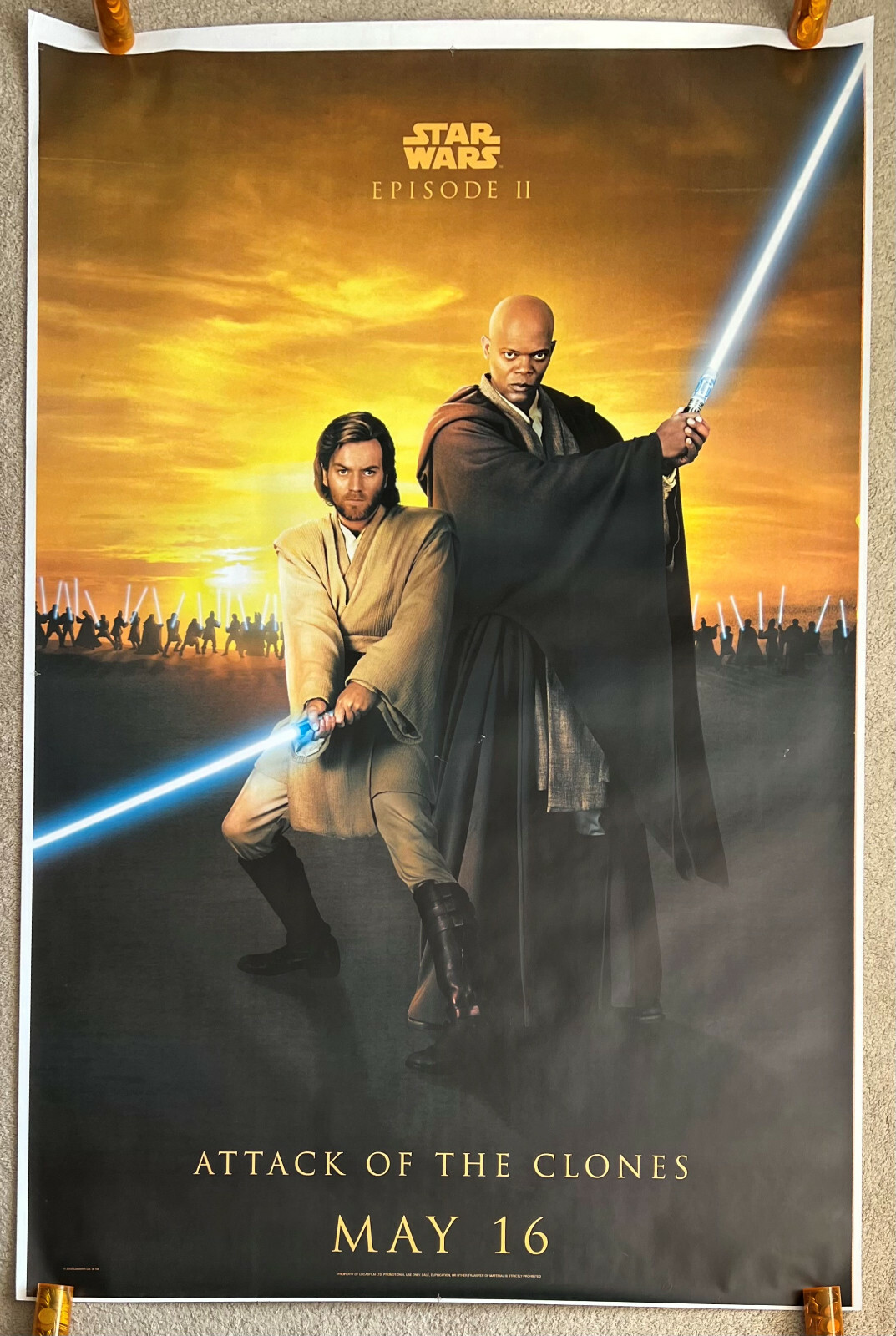 Star Wars II (Set of 4) ATTACK OF THE CLONES Original BUS Shelter Movie ...