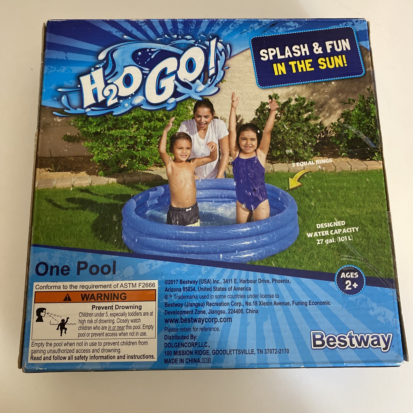 New Bestway H2O Go Coral Kids Inflatable Round Swimming Pool 40” zav | eBay