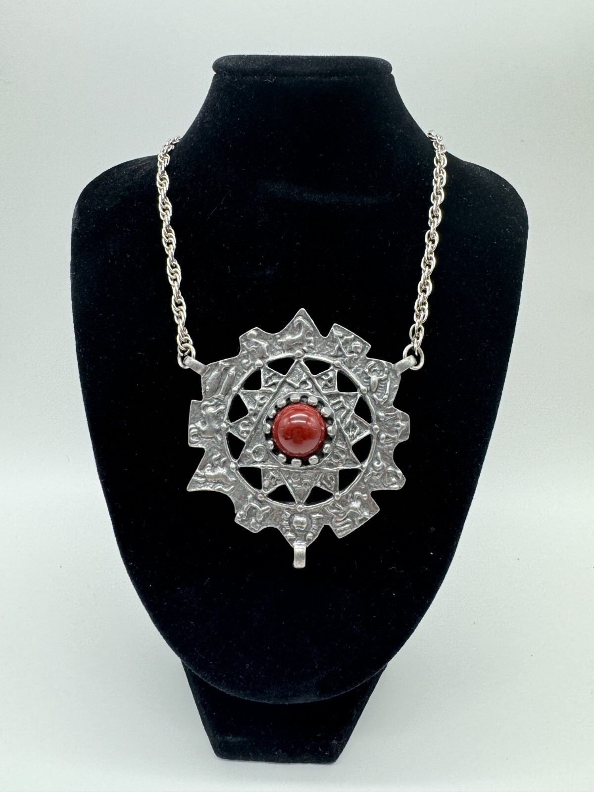 Zodiac Calendar Pewter Pendant & Chain - Mark Heister - Gem