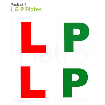 4/2xStrong Magnetic L and P Plates New Driver Exterior Bike Car Secure ...