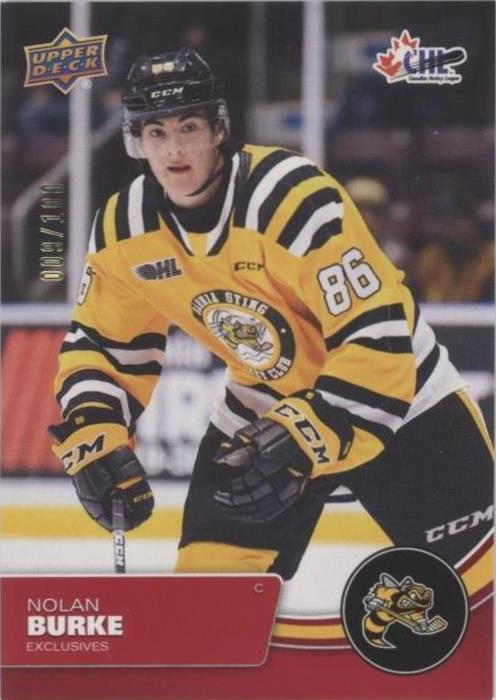 2021-22 Upper Deck CHL - Nolan Burke #204 Exclusives /100 (RC) for sale ...