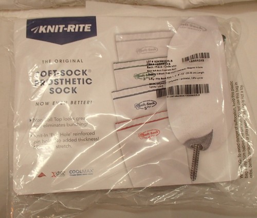 5 Knit Rite 5-Ply Prosthetic Black Soft Sock X-Static Size 1,2 8-12 ...