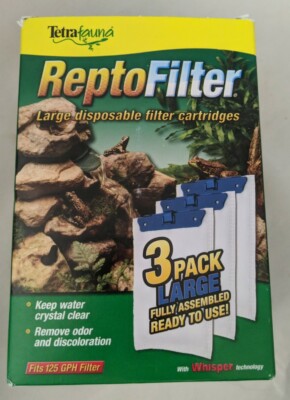 Tetra ReptoFilter 125 GPH Filter cartridge 3 PACK Turtlw Filter Pad ...