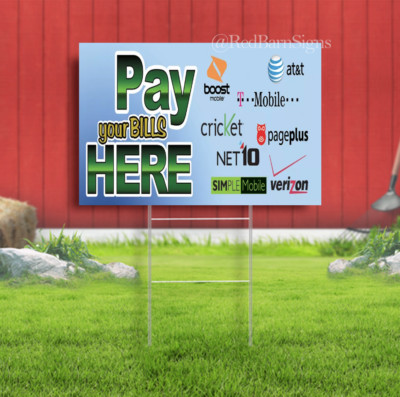 Pay Your Bills Here Indoor Outdoor Yard Sign | eBay