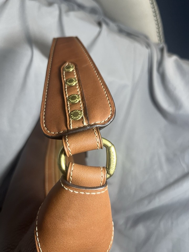 Ghurka Marley Hodgkin Hobo Brown Tan Pebbled Leather Great Condition ...