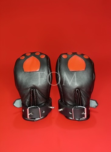 Leather Puppy Paws Mitts Dog Gimp Gloves Bondage Fist Mitts Cosplay | eBay