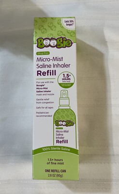 Boogie Micro-Mist Saline Inhaler Refill. 1.5 Hours Of Mist. 2.8 Oz. Exp ...