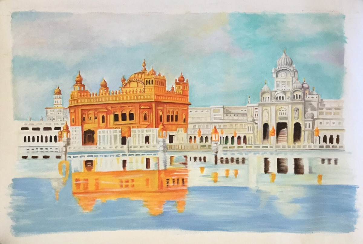 Sikhism Temple Drawing