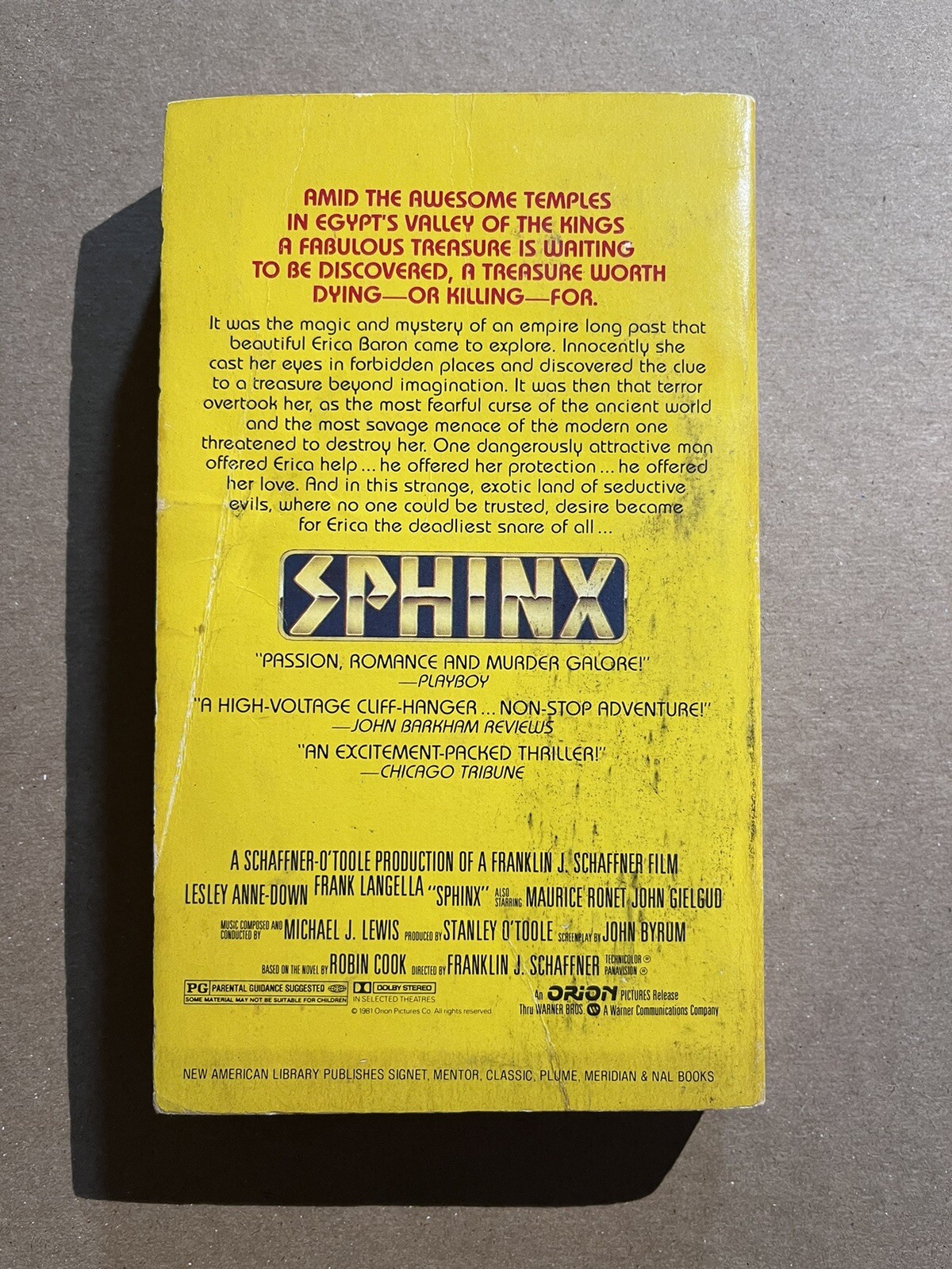 SPHINX by Robin Cook vintage 1980 Signet paperback MOVIE TIE IN | eBay