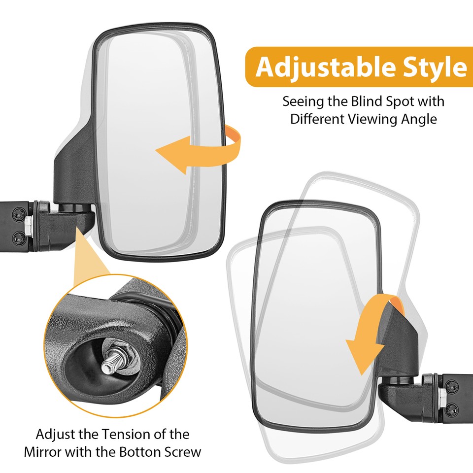 2x Side Folding Rear View Mirrors For Can-Am Defender HD8 HD10 HD5 Max ...