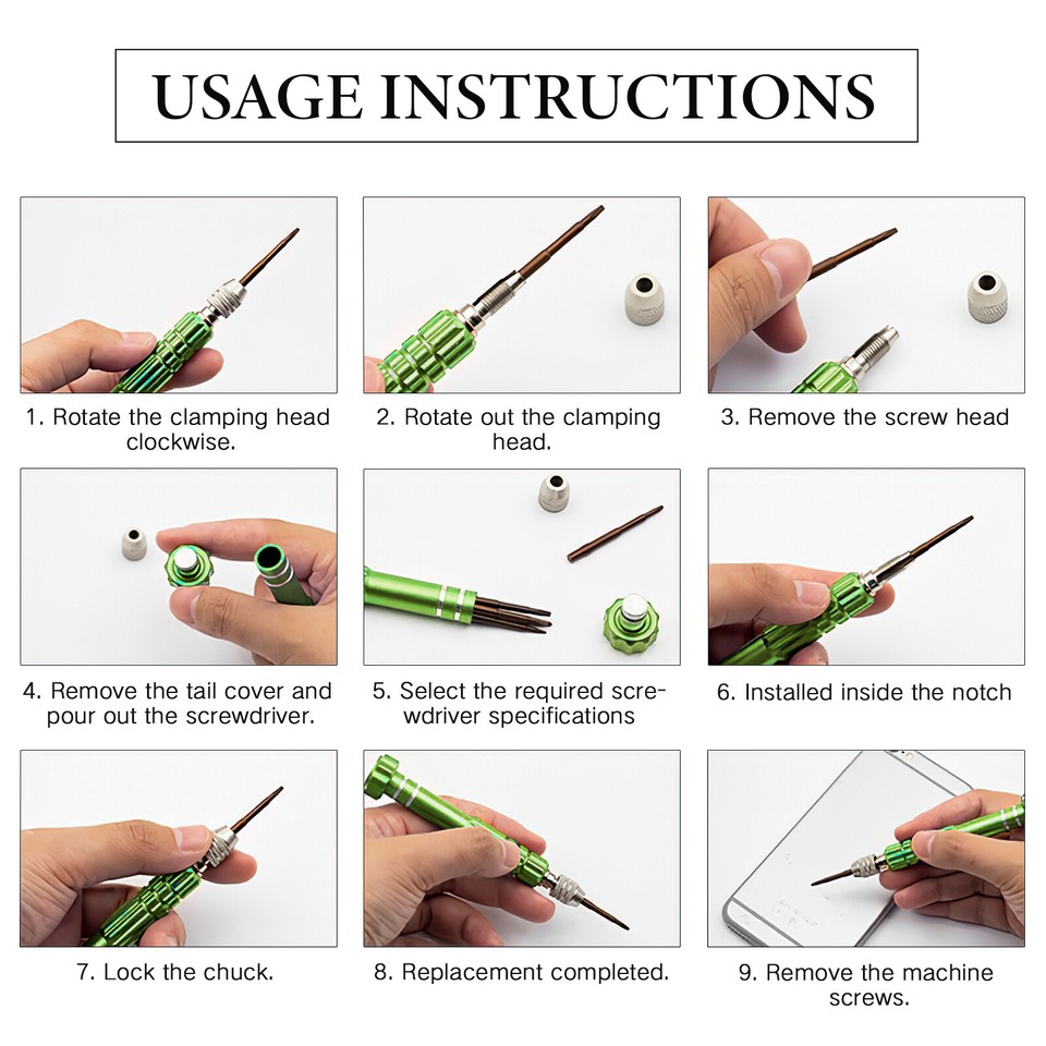 6 in 1 Tool Mini Repair Kit Precision Screw Driver Set for iPhone LG ...