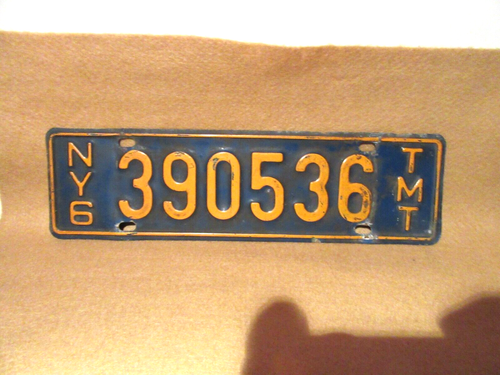 New York license Plates TMT NY6 Original NYC Highway Tax Use car tag ...