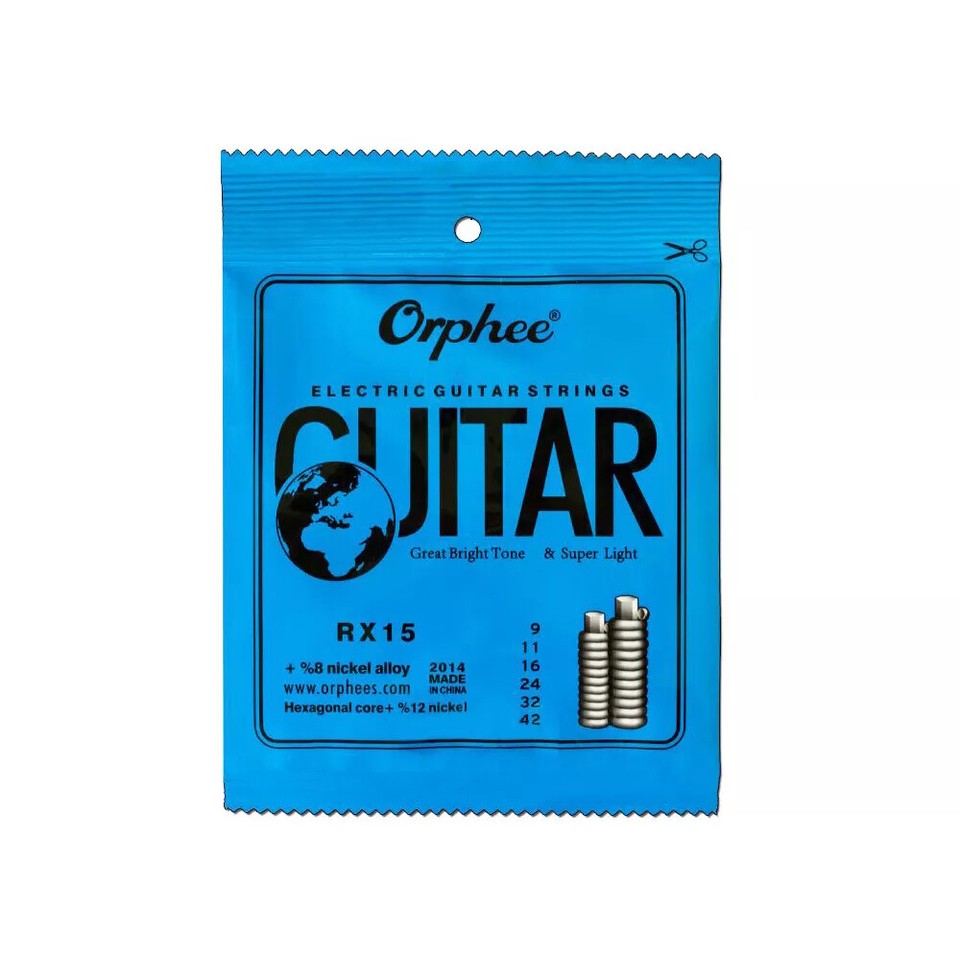 Orphee RX15, RX17, RX19 Electric Guitar Strings, Nickel Alloy, Set of 6 ...